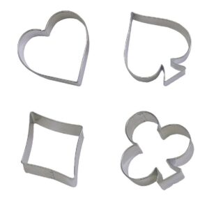 cookie cutter,4 pieces diamonds spade club heart shape stainless steel cake decorating bakeware tool