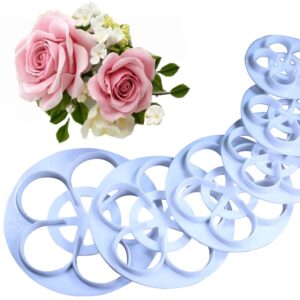 kalaien rose flower cutters set gumpaste flowers modelling tools for cake decorating cookie mold sugarcraft plunger cutter mold set of 6