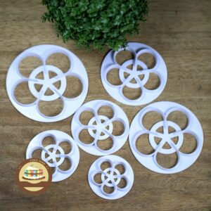 KALAIEN Rose Flower Cutters Set Gumpaste Flowers Modelling Tools for Cake Decorating Cookie Mold Sugarcraft Plunger Cutter Mold Set of 6