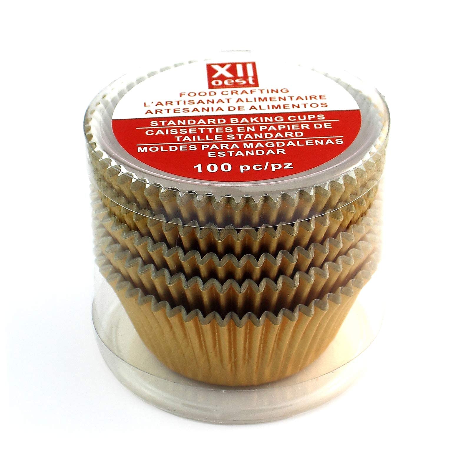 Foil Cupcake Liners, Baking Cups Standard Muffin Wrappers for Party, 100 Pack (Gold)