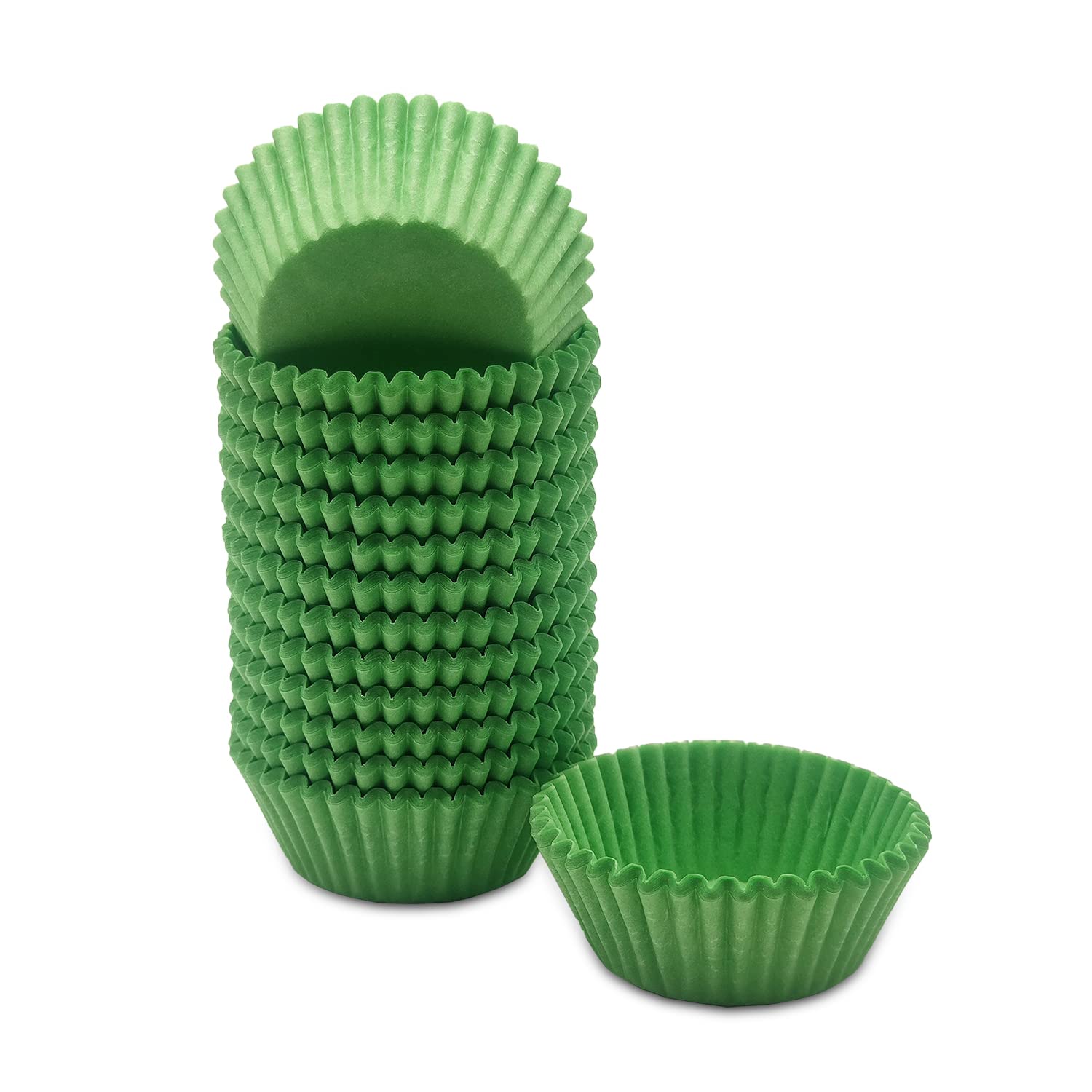 Bakehope Greaseproof Mini Cupcake Liners, Premium Paper Baking Cups for Party Celebration,(Green, 300-count)