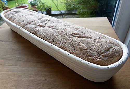 15 inches Baguette Banneton Bread Proofing Basket and Linen Liner Set 2 Pack