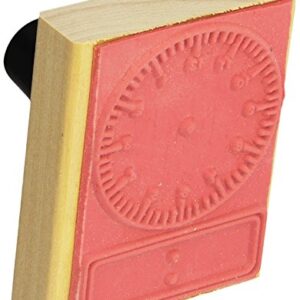 READY 2 LEARN-CE100 Digital and Analog Clock Stamp - Wooden Stamp for Telling Time Activities and DIY - Use for Flashcards, Worksheets, Invitations, Albums and Scrapbooks