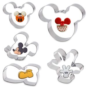 cookie cutter for kids - sandwich cartoon of mickey mouse cookie cutter shaped biscuit mould for diy cake craft bakeware decoration stainless steel cutter set 5 pcs