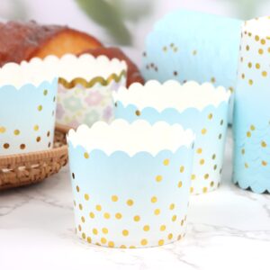 50 Pcs Colorful Greaseproof Paper Baking Cups Large 5 Oz Cupcake Paper Liners Disposable Muffin Cases Cupcake Holders Containers for Wedding Party Festival Graduation Party