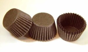 #4 brown glassine paper candy cups - chocolate peanut butter baking liners (1000)