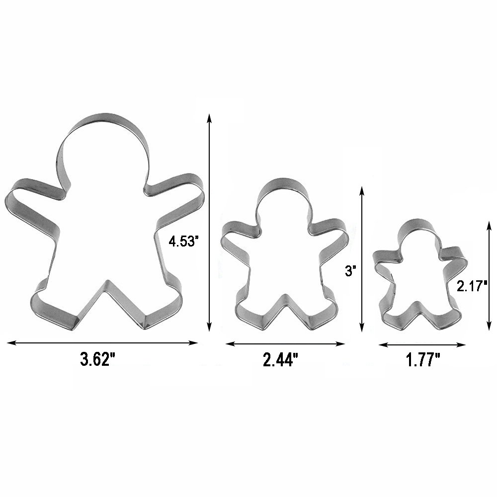 Funny Gingerbread Man Cookie Cutters, Boy and Girl Cookie Cutter Set Molds, 6 Piece