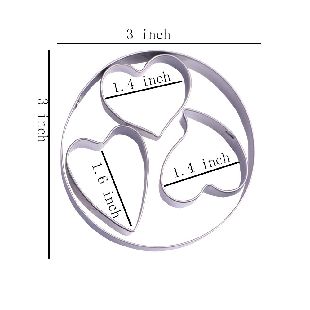 Mini Heart Cookie Cutter Set - 4 Piece - Stainless Steel