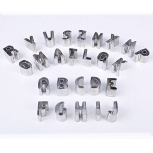 Cookie Cutter Set, 26pcs Stainless Steel Alphabet Letters Biscuit Cookies Cutters Molds, Mini A-Z Shaped Mould Decorating Tool