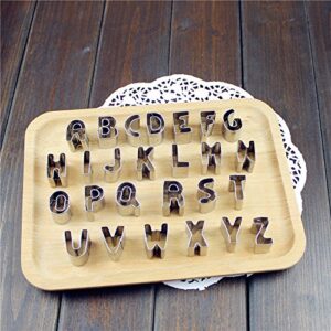 Cookie Cutter Set, 26pcs Stainless Steel Alphabet Letters Biscuit Cookies Cutters Molds, Mini A-Z Shaped Mould Decorating Tool