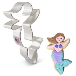 mermaid cookie cutter, 4.5" made in usa by ann clark