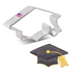 Graduation Cap Cookie Cutter Mortarboard Hat and Super Black Food Coloring Gel 20g