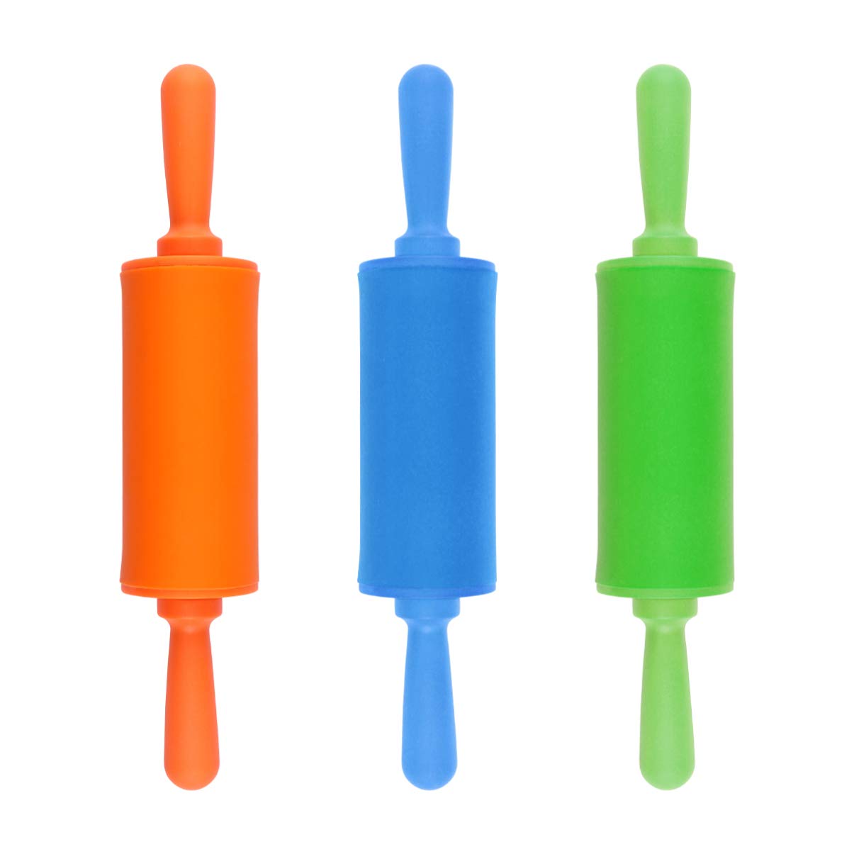 STOBOK Mini Rolling Pins, Kids DIY Rolling Pin Dough Tools for Home Kitchen Children, Pack of 3 (Random Color)