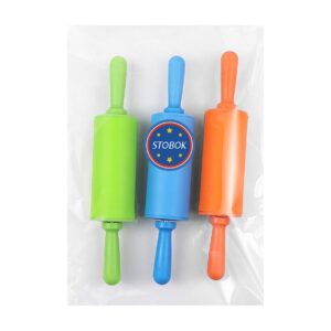 STOBOK Mini Rolling Pins, Kids DIY Rolling Pin Dough Tools for Home Kitchen Children, Pack of 3 (Random Color)