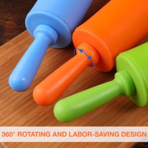 STOBOK Mini Rolling Pins, Kids DIY Rolling Pin Dough Tools for Home Kitchen Children, Pack of 3 (Random Color)