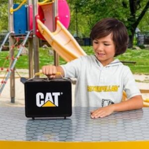 CAT Construction Toys, Store N Go Construction Playset with Travel Case, Ages 3+, 2 Little Machines Vehicles & Assortment of Construction Site Accessories, Quality, Durable & Realistic