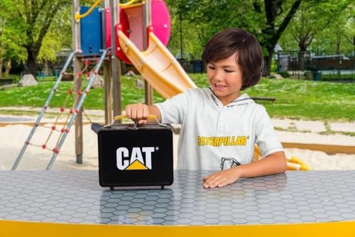 CAT Construction Toys, Store N Go Construction Playset with Travel Case, Ages 3+, 2 Little Machines Vehicles & Assortment of Construction Site Accessories, Quality, Durable & Realistic