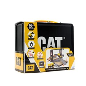 CAT Construction Toys, Store N Go Construction Playset with Travel Case, Ages 3+, 2 Little Machines Vehicles & Assortment of Construction Site Accessories, Quality, Durable & Realistic