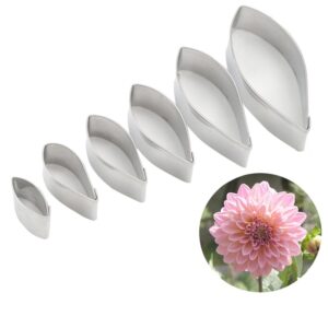 kalaien 6pcs/set dahlia sugar flower cutter set fondant cake sugarcraft decorating tools