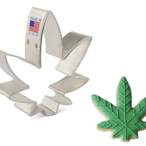 Marijuana Weed Leaf Cannabis Shaped Cookie Cutter 4/20 Gift, 3.5" made in USA by Ann Clark Cookie Cutters