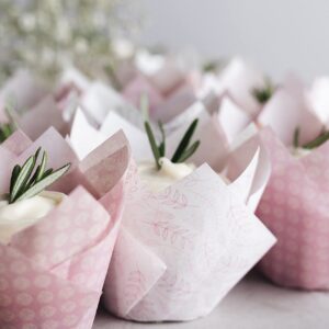 Ashleigh's Tulip Cupcake Liners - 100 Blush Ferns Cupcake Wrappers, Baking Cups, Muffin Cups, Cupcake Cups