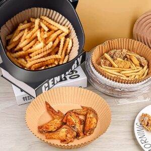 Air fryer liners, 6.3 inches 50PCS Air Fryer Paper Liners Air Fryer Disposable Paper Liner Non-Stick, Oil-Proof, Water-Proof. Food Grade Baking Paper for Roasting Microwave