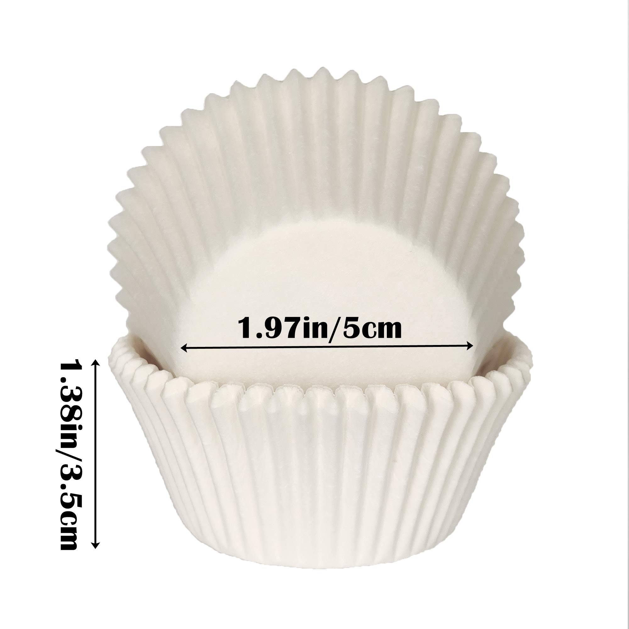 Mombake Food Grade White Greaseproof Paper Cupcake Liners Muffin Baking Cups Standard Sized, 500-Count