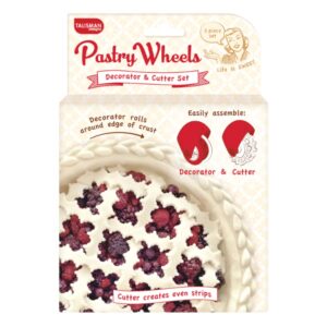 talisman designs pastry wheel decorator & cutter set | dishwasher safe & food safe | pie crust cutters | kitchen baking cutters | pie decorator | dough cutter