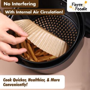 Fierce Foodie Air Fryer Disposable Paper Liner for Ninja Air Fryer, 100 PCS Round Air Fryer Liners for Ninja AF101 Air Fryer, Ninja AF150 Air Fryer XL and Ninja AF161, 8 Inch Parchment Paper