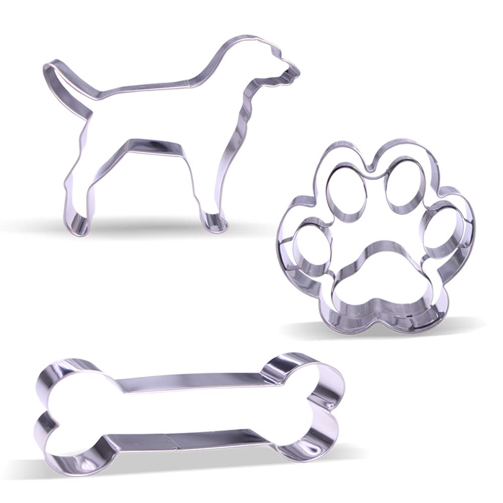 Large Dog Cookie Cutter Set – 3 Piece - Stainless Steel