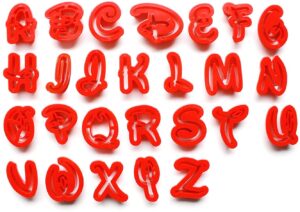 orangetag letters number fondant molds, 26 pcs uppercase letters candy molds chocolate mould set, cake decoration tools & cookie cutters (red)