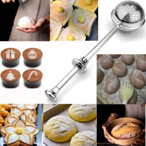 Powdered Sugar Shaker Duster With Lid Sugar Flour Sifter for Baking spice Sifters powder duster sugar powder Flour Duster for baking Tools Dusting Flour Wand for Spices Dust Flour Sifter