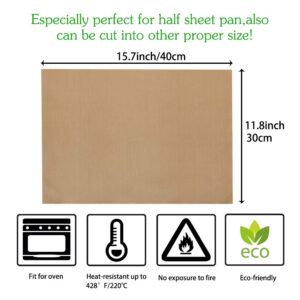 Half Sheet Pan Liners, 12x16 Inches, Reusable Baking Parchment Sheets, Nonstick Cookie Baking Mat, Teflon Baking Sheet for Half Sheet Baking Pan, Washable & Eco-friendly (10 Pieces)