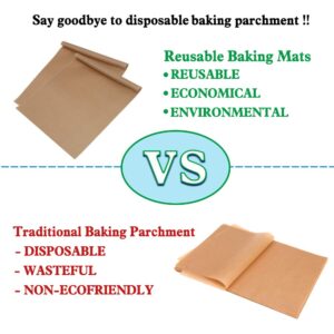 Half Sheet Pan Liners, 12x16 Inches, Reusable Baking Parchment Sheets, Nonstick Cookie Baking Mat, Teflon Baking Sheet for Half Sheet Baking Pan, Washable & Eco-friendly (10 Pieces)