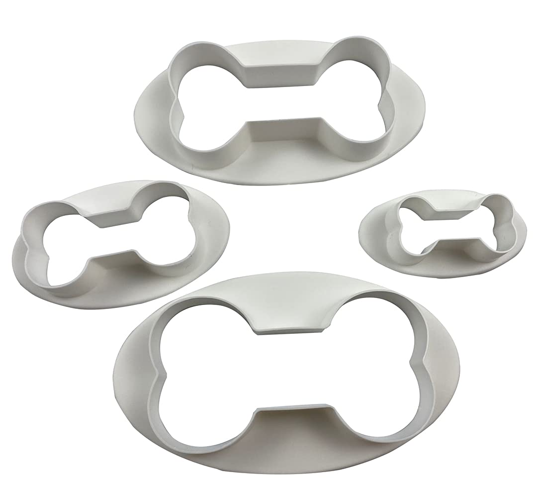 Dog Bone Cookie Cutters 4Pcs/Set, Christmas Gingerbread house Dog Treats Cookie Cutter, Dog Bone Shapes Cutters, Homemade Dog Biscuit Treats