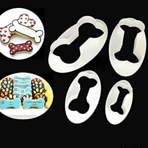 Dog Bone Cookie Cutters 4Pcs/Set, Christmas Gingerbread house Dog Treats Cookie Cutter, Dog Bone Shapes Cutters, Homemade Dog Biscuit Treats