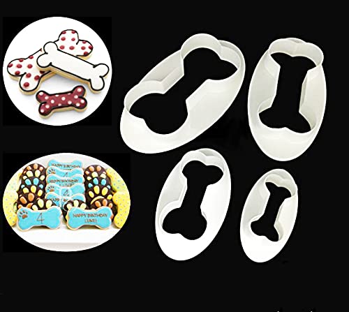 Dog Bone Cookie Cutters 4Pcs/Set, Christmas Gingerbread house Dog Treats Cookie Cutter, Dog Bone Shapes Cutters, Homemade Dog Biscuit Treats