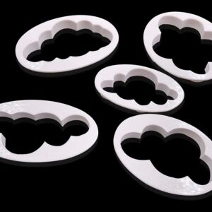 5PCS Different Pattern Plastic Fluffy Cloud Cutters Cookie Cutters Cake Cutters Fondant Cloud Cutters