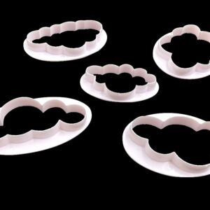 5PCS Different Pattern Plastic Fluffy Cloud Cutters Cookie Cutters Cake Cutters Fondant Cloud Cutters