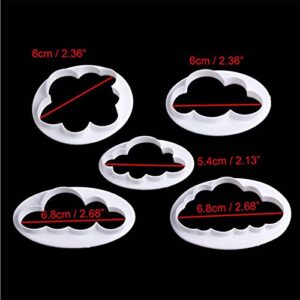 5PCS Different Pattern Plastic Fluffy Cloud Cutters Cookie Cutters Cake Cutters Fondant Cloud Cutters