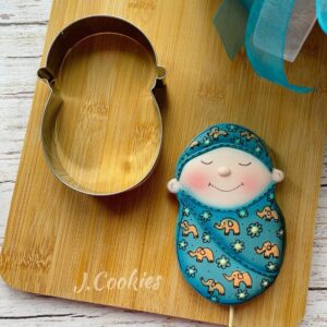 liliao swaddled baby cookie cutter for baby shower - 3.1 x 4.4 inches - stainless steel