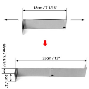 QWORK Stainless Steel Sheet Pan Extender, Adjustable Cake Mold Ring, Half Size, Square, 1 Pack