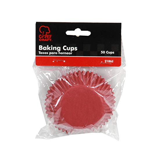 Chef Craft Classic Cupcake Liners, 50 Count, Dark Red