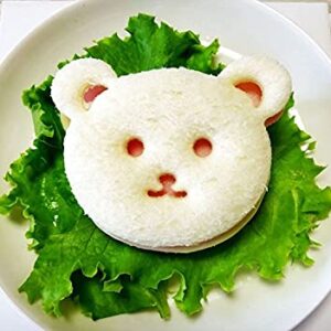 Cute Bear Bento Lunch Sandwich & Cookie Cutter. Easy 2 steps. BPA FREE. Made in Japan.