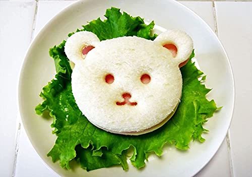 Cute Bear Bento Lunch Sandwich & Cookie Cutter. Easy 2 steps. BPA FREE. Made in Japan.