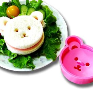 Cute Bear Bento Lunch Sandwich & Cookie Cutter. Easy 2 steps. BPA FREE. Made in Japan.