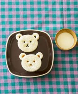 Cute Bear Bento Lunch Sandwich & Cookie Cutter. Easy 2 steps. BPA FREE. Made in Japan.