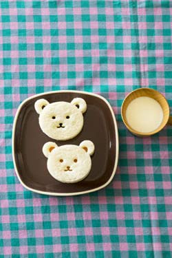 Cute Bear Bento Lunch Sandwich & Cookie Cutter. Easy 2 steps. BPA FREE. Made in Japan.