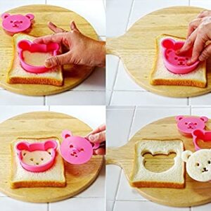 Cute Bear Bento Lunch Sandwich & Cookie Cutter. Easy 2 steps. BPA FREE. Made in Japan.