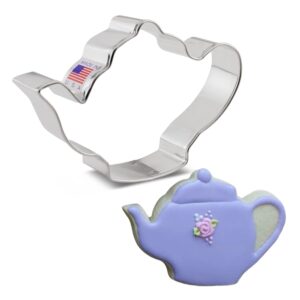 teapot cookie cutter, 4.25" made in usa by ann clark